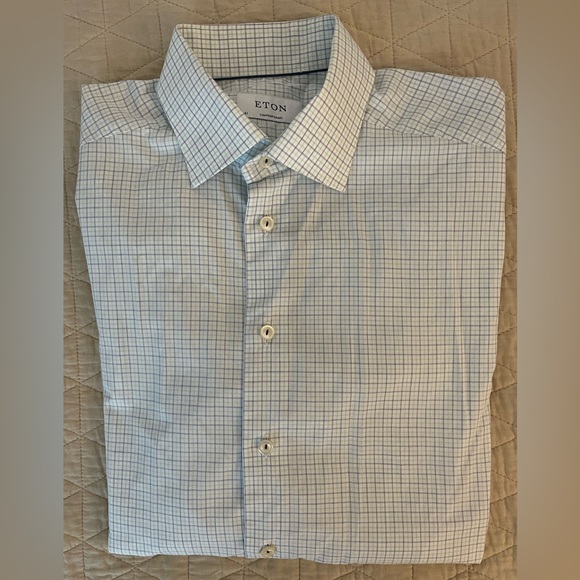 Eton | Shirts | Eton Contemporary Fit Tattersall Check Print Spread ...